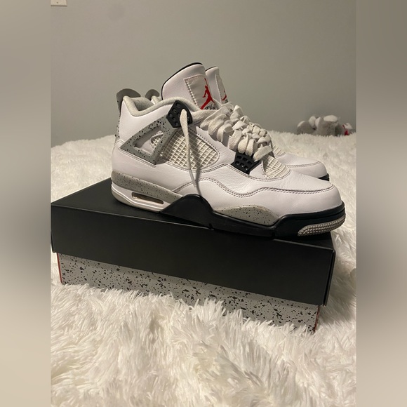 Jordan | Shoes | White Cement Jordan 4s Size 1 Used | Poshmark